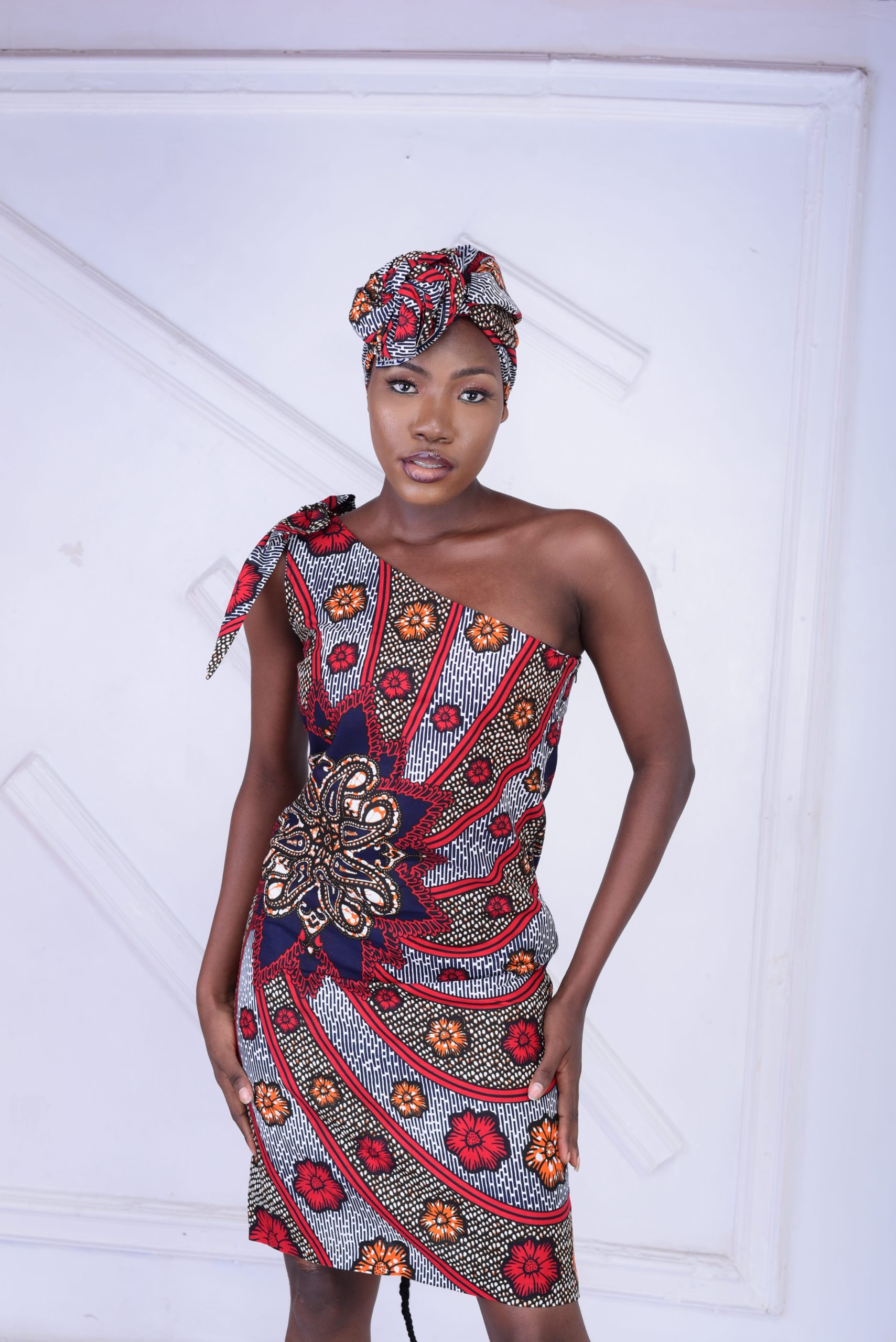 ROSALINE AFRICAN PRINT MINI INFINITY DRESS | Chocolate Gold