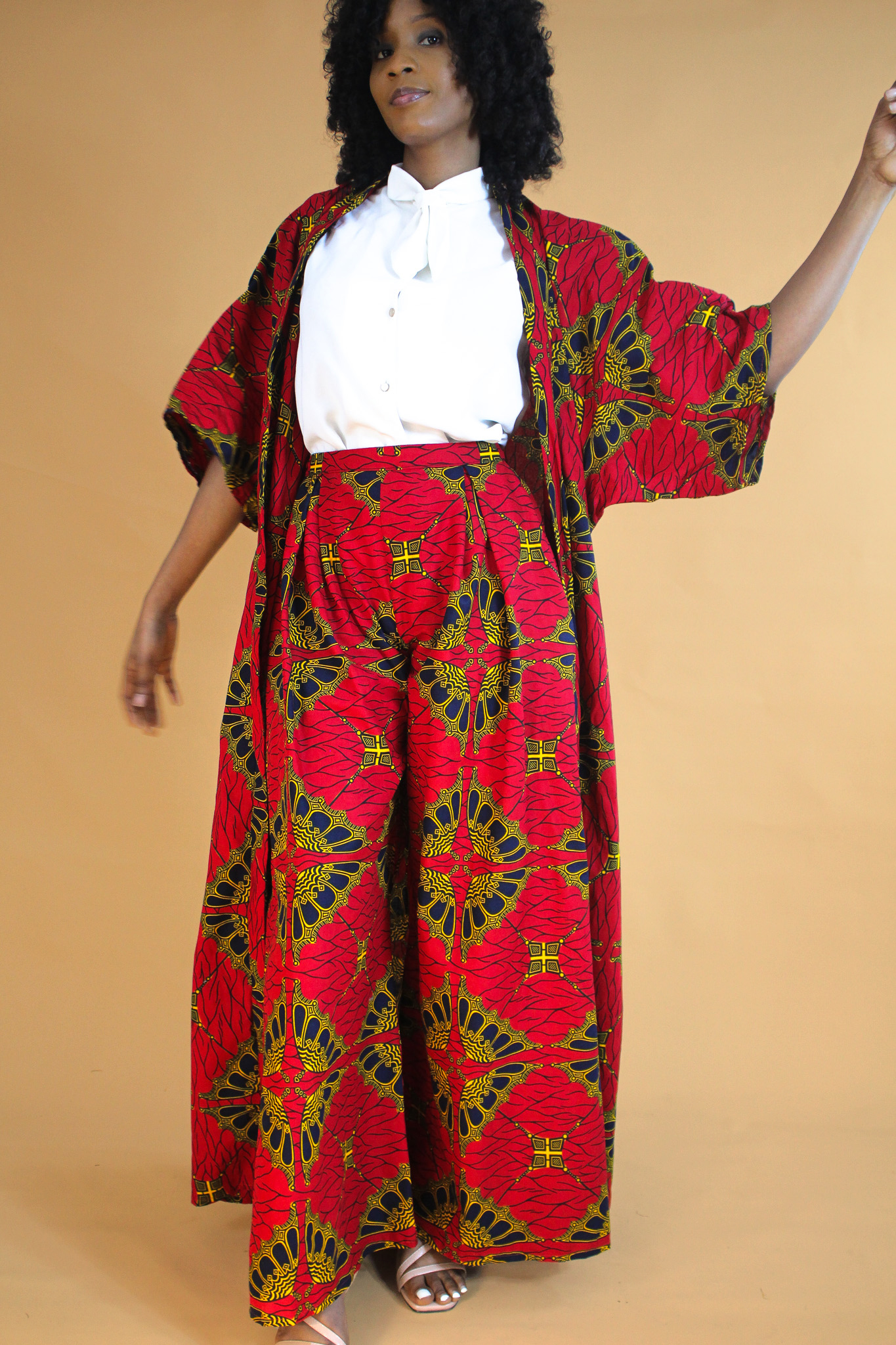 Chocolate Gold | Temi African Print Pants (Headwrap Not Included)